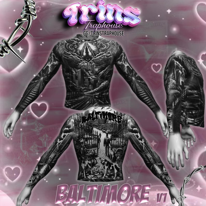 Baltimore V1 Premade | Custom Fivem Full Body Tattoo | Male - Etsy