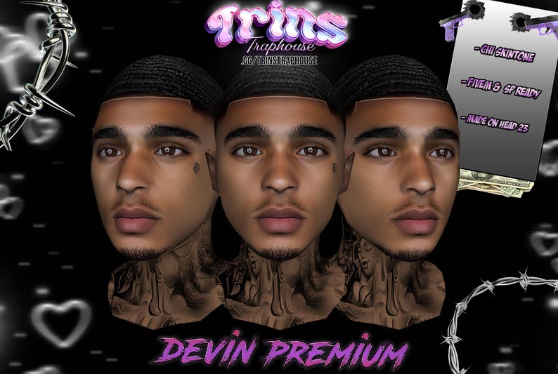 Devin Premium Premade Skin | Custom Fivem Male Face Skin - Etsy