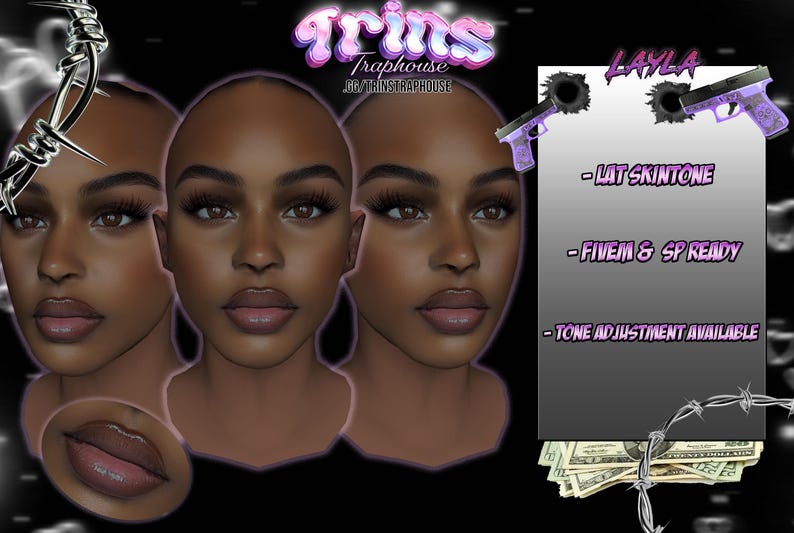 Layla Premade Skin | Custom Fivem Face Skin - Etsy