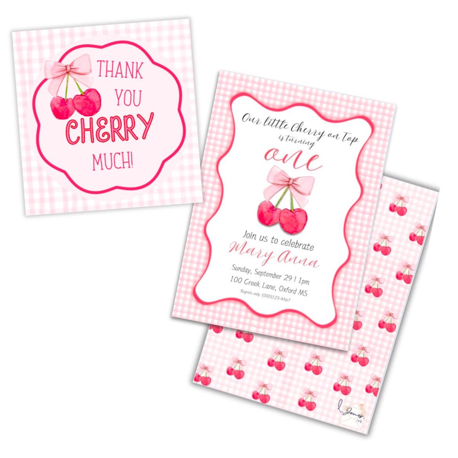 Thank You Cherry Much Party Favor Tag – Cherry on Top Birthday - Pink ...
