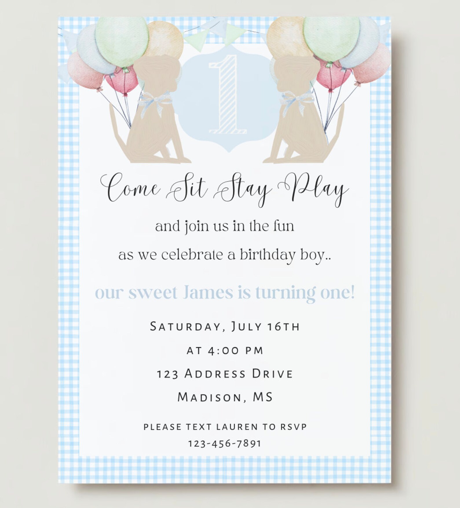 Birthday Invitation – Come Sit Stay Play | Puppy Party | Snips and ...