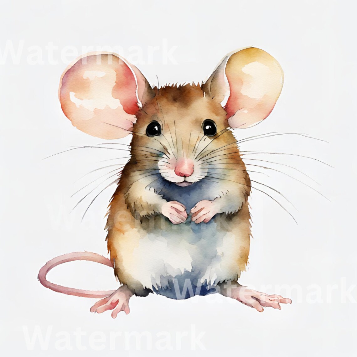 Watercolor Cute Mouse Clipart, High Quality Pngs, Transparent ...