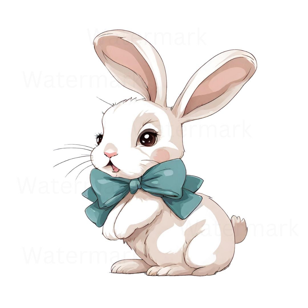 Bunny Clipart, Cute Bunny PNG, Rabbit, Digital Download - Etsy