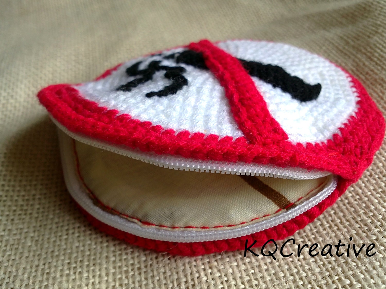 Crochet Coin Purse With Zipperno Smoking Sign - Etsy