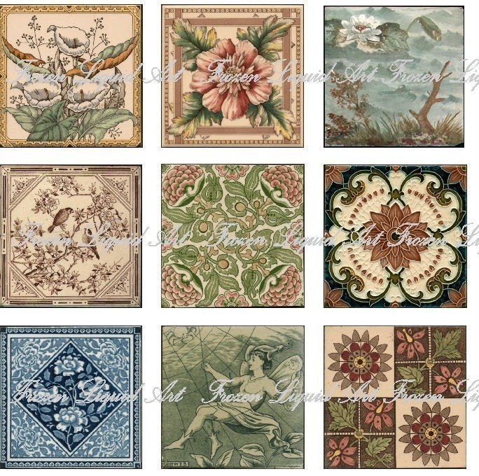 1 Inch Inchie Colorful Antique Tiles Digital Download (single Sheet) - Etsy