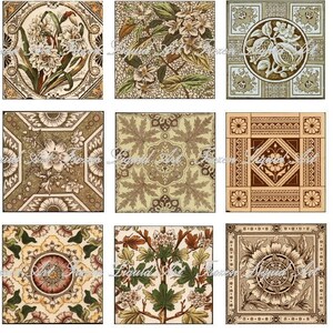 1 Inch Inchie Colorful Antique Tiles Digital Download (single Sheet) - Etsy