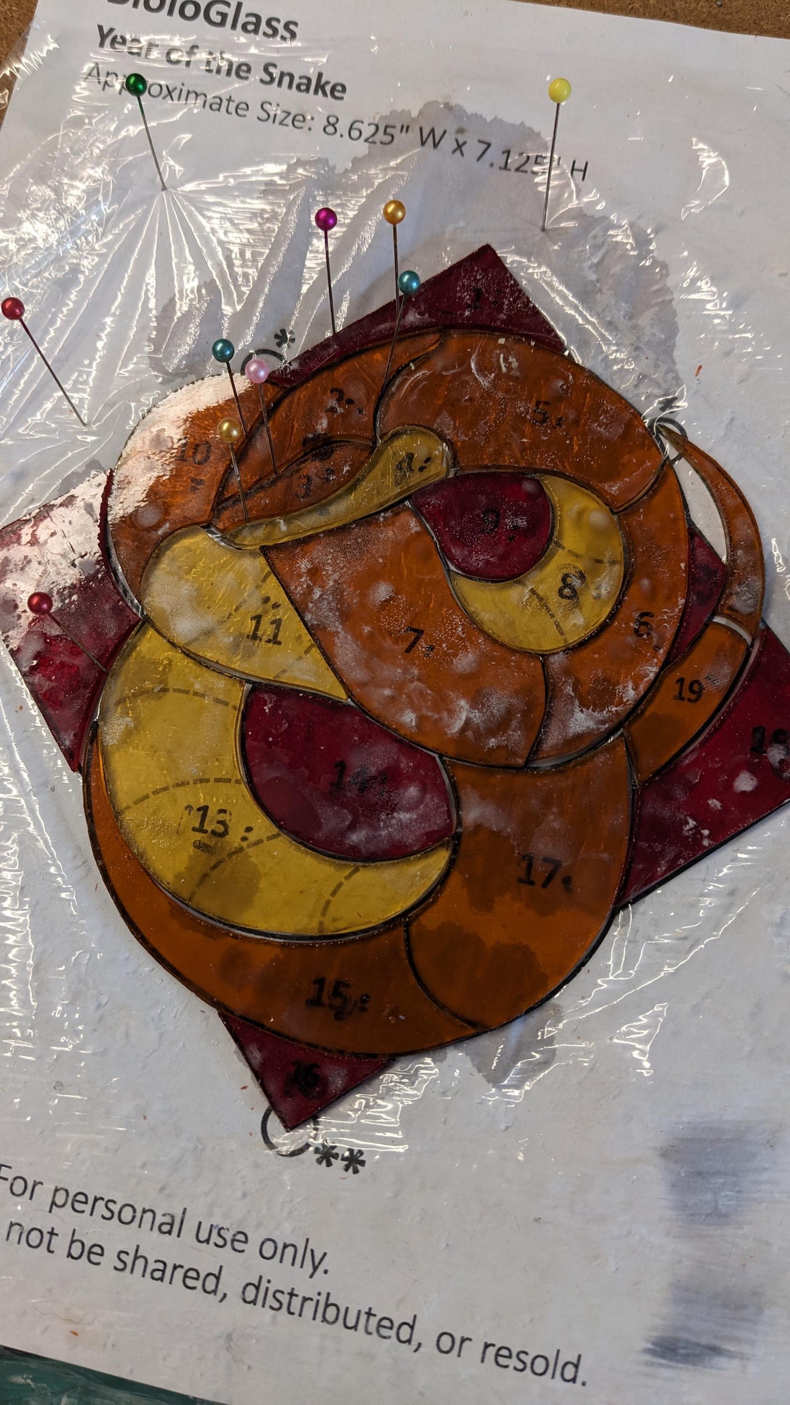 Year of the Snake Stained Glass Pattern - Digital Download - Hobby ...