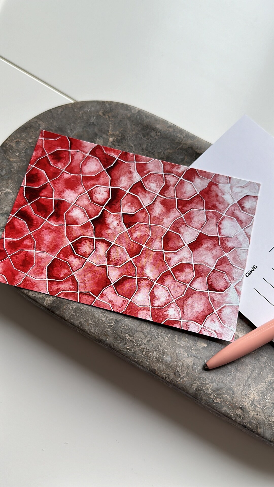 Postcard geometric Pattern Card With Geometric Design Watercolor ...