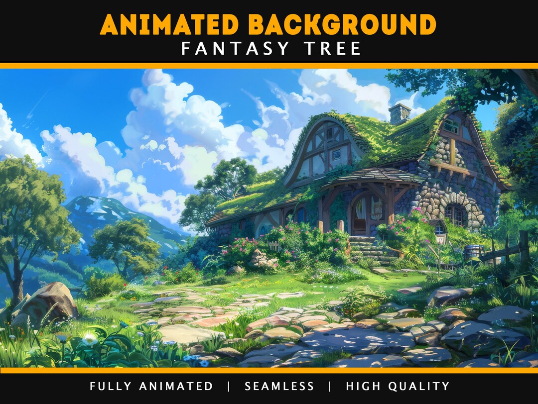 Animated Fantasy Tree Vtuber Background, Seamless Stream Overlay - Etsy
