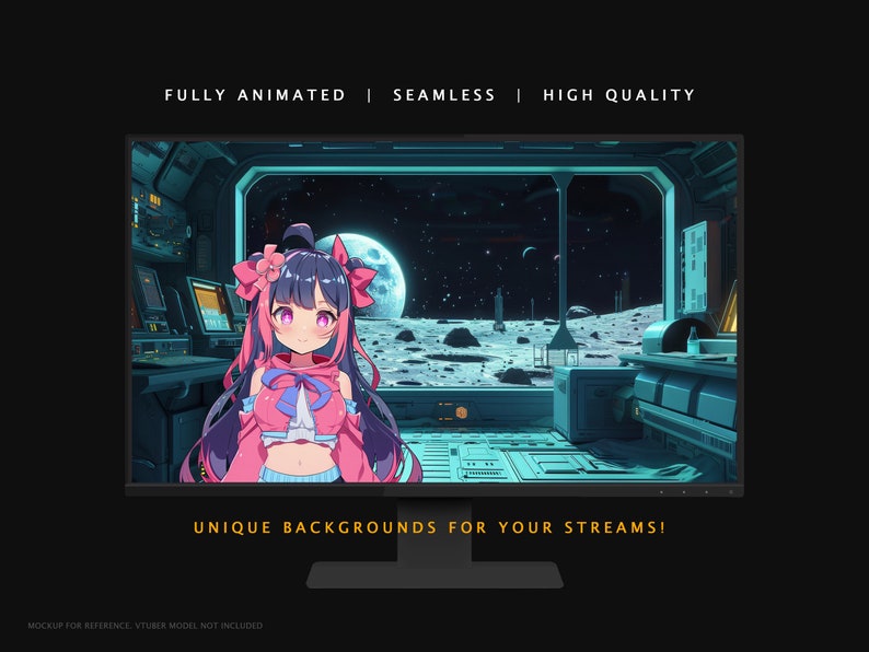 Animated Lunar Base Vtuber Background, Seamless Stream Overlay - Etsy