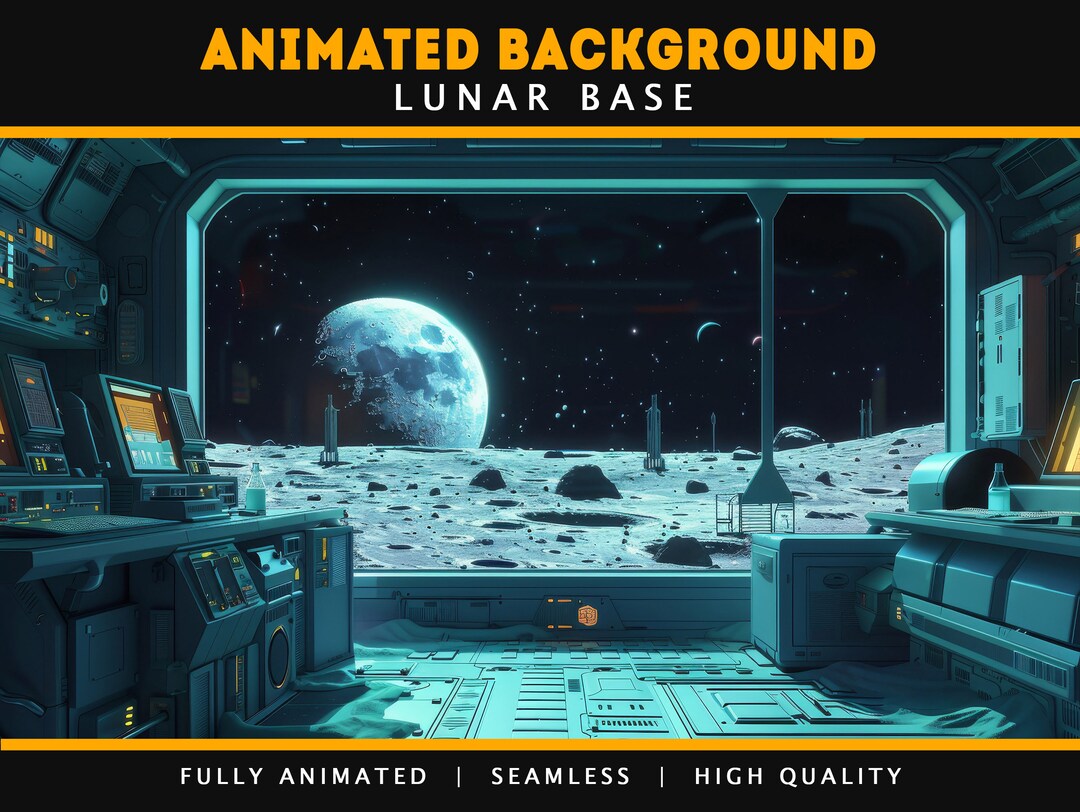 Animated Lunar Base Vtuber Background, Seamless Stream Overlay - Etsy