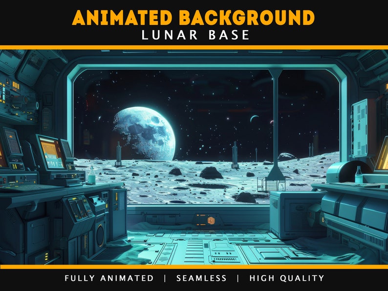 Animated Lunar Base Vtuber Background, Seamless Stream Overlay - Etsy