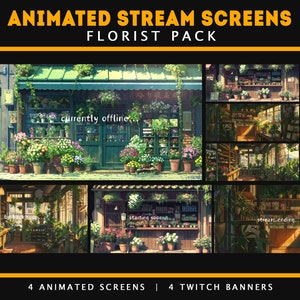 Animated Florist Vtuber Stream Screens, Twitch Banners (digital ...