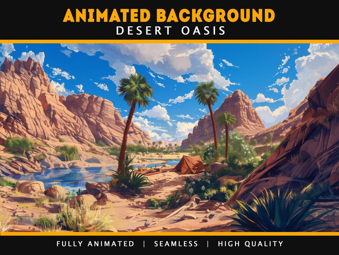 Animated Desert Oasis Vtuber Background (MP4/JPEG) - Etsy