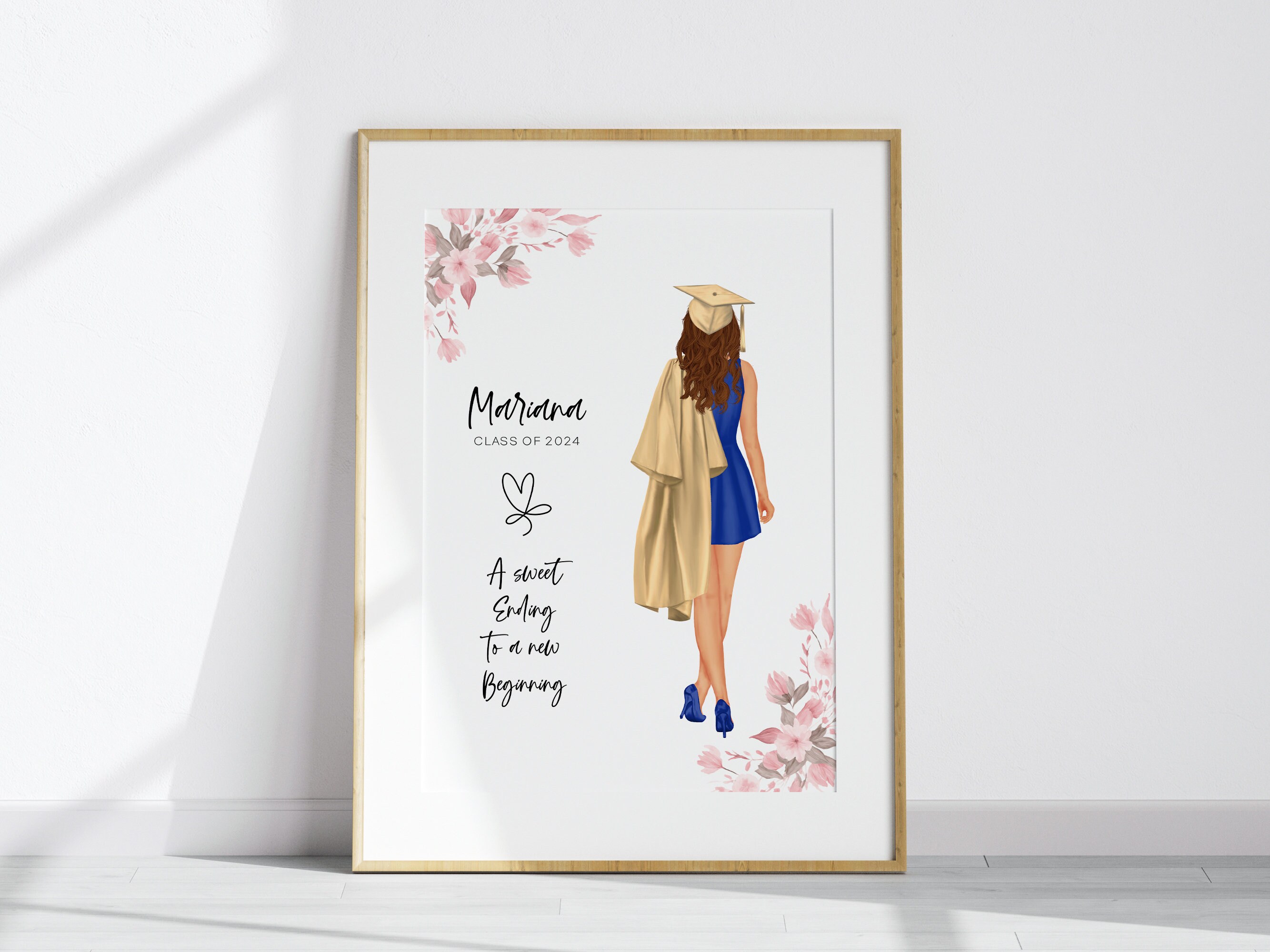 Graduation Girl Custom Portrait Personalized Graduate Gift for Her ...
