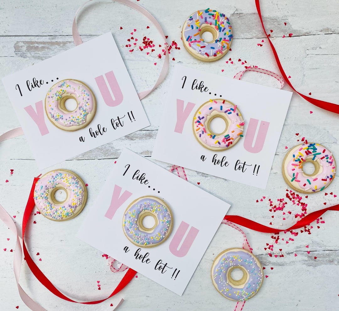 Valentine Donut Cookies I Love You a "hole" Lot - Etsy