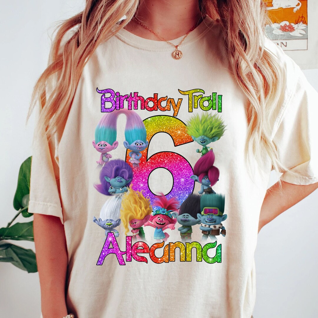 Custom Trolls Band Together Birthday Shirt, Personalize Trolls Family ...