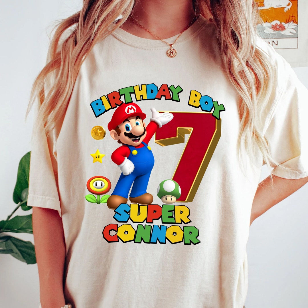 Super Mario Birthday PNG, Custom Mario Name PNG, Mario Birthday Age ...