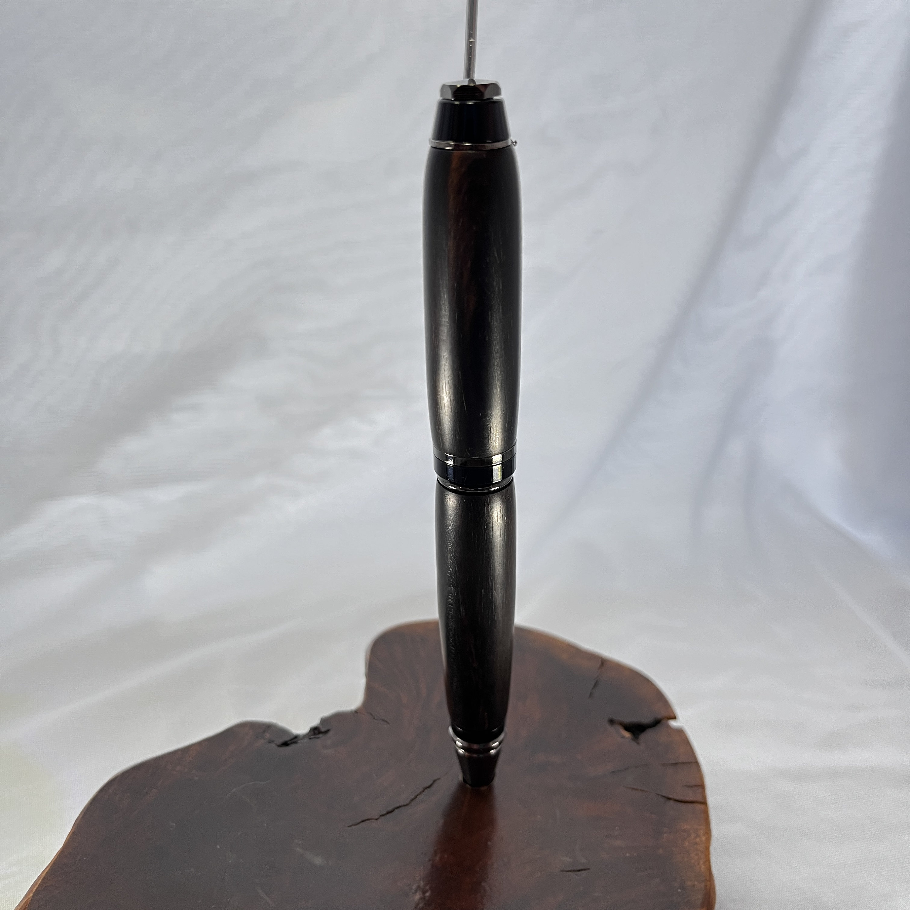 Hand Turned Cigar Style Wooden Ink Pen Macassar Ebony Wood With ...