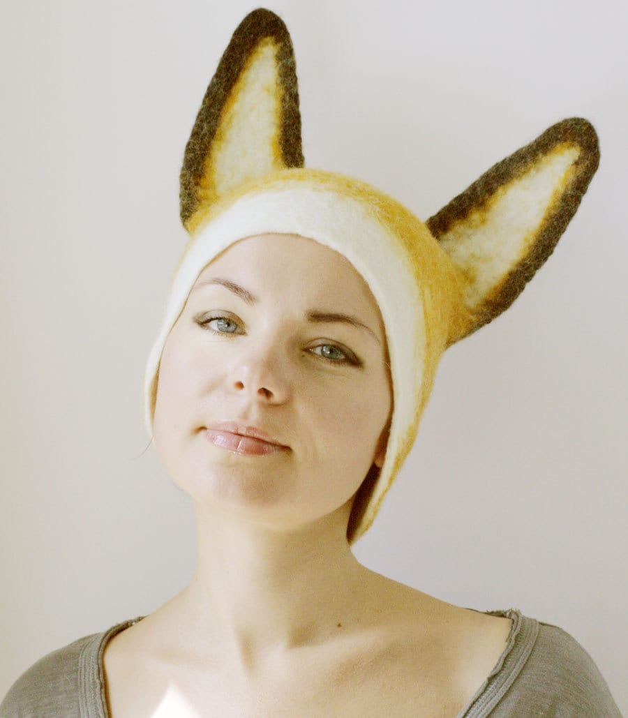 Woodland Red Fox Hat: Realistic Wool Felt With Ears, Fun Festival Hat ...