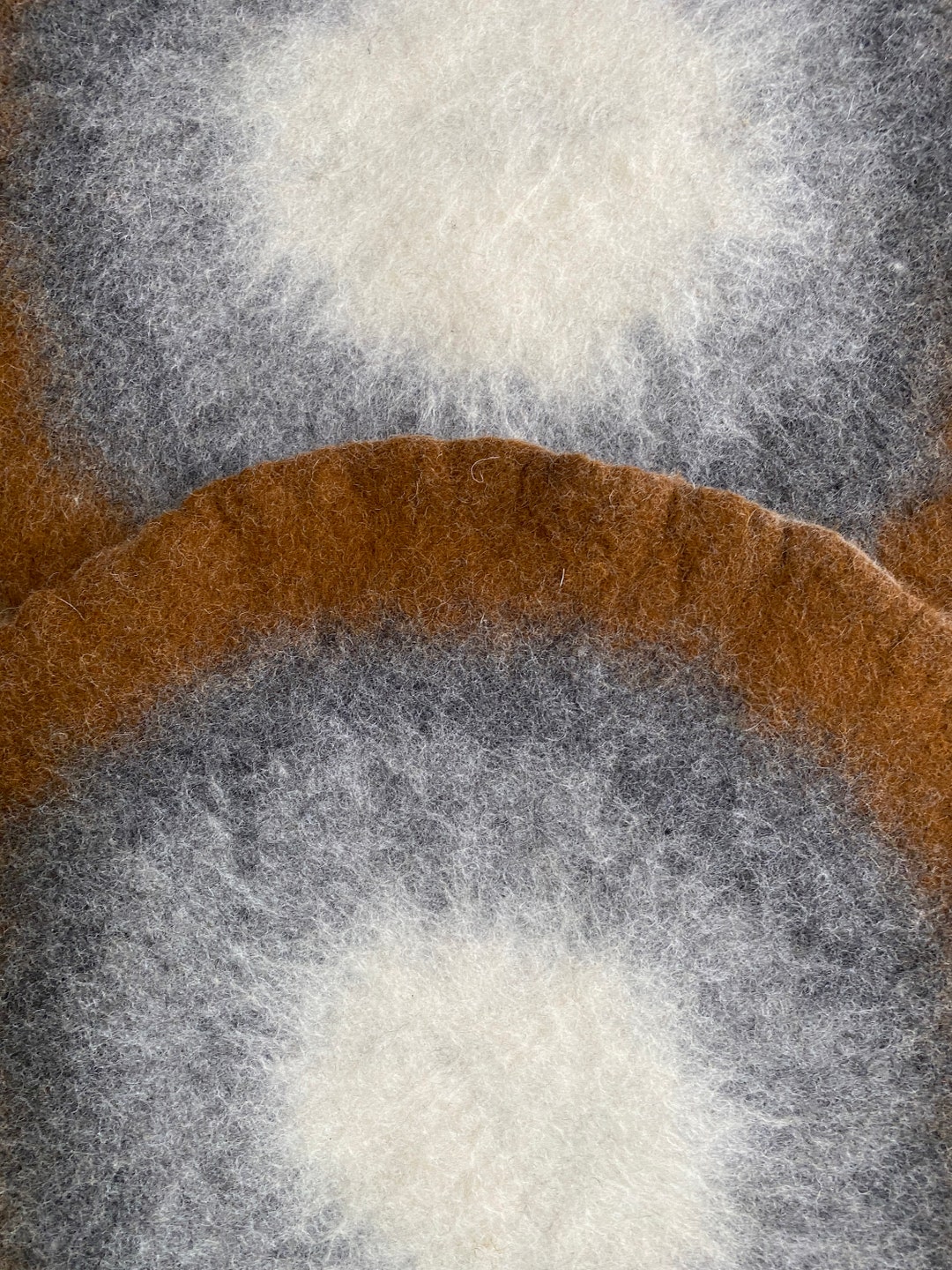 Handmade Wool Felted Placemat | Rustic Brown, Grey, White Hot Pad ...