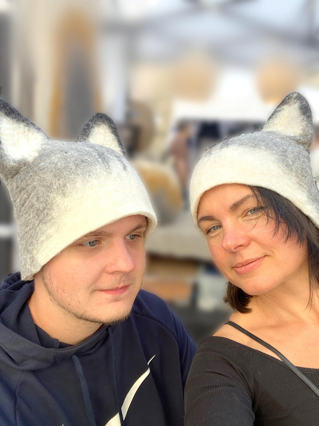 Eco-friendly Merino Wool Wolf Hat - Artisanal Felt Animal Cap for All ...