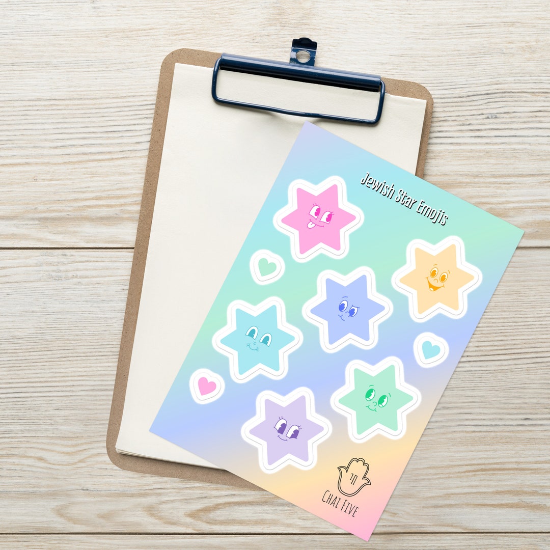 Joyfully Jewish Star of David Emoji Stickers: Adorable Cartoon Kawaii ...