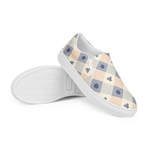 Hanukkah Slip-on Shoes for Women Vegan, Comfortable, Blue Plaid ...