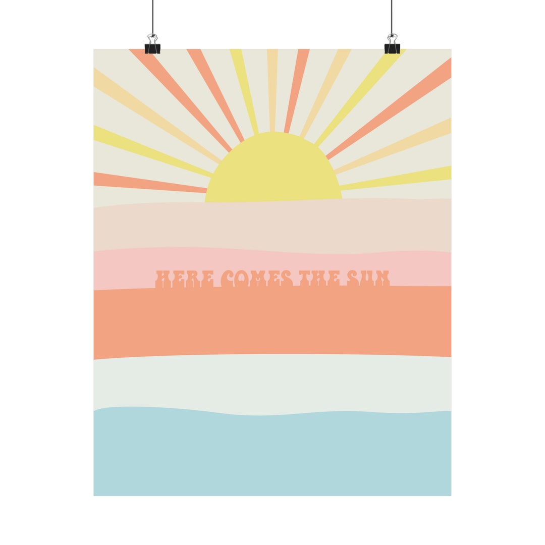 Here Comes the Sun Beatles Wall Art | Beatles Poster | Song Lyrics ...