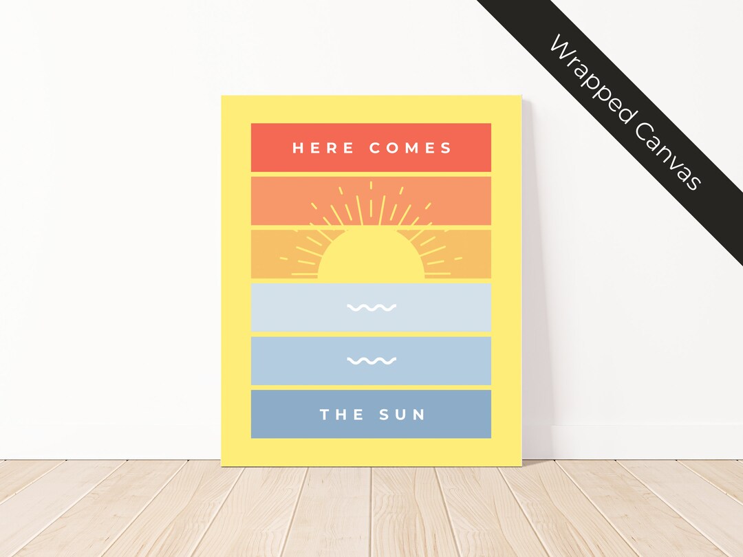 Here Comes the Sun Beatles Lyrics Wall Art | Wrapped Canvas Print - Etsy