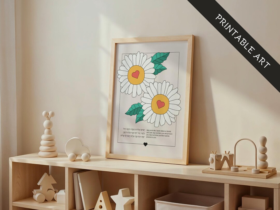 Jewish Wall Art Blessing for Daughter - Hebrew & English Prayer ...