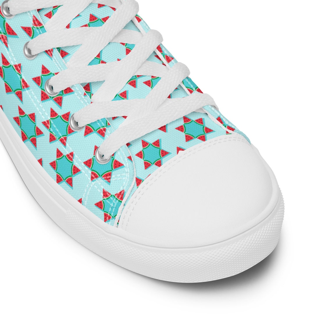 Watermelon Jewish Star Shoes: Womens Sneakers, Star of David, Magen ...