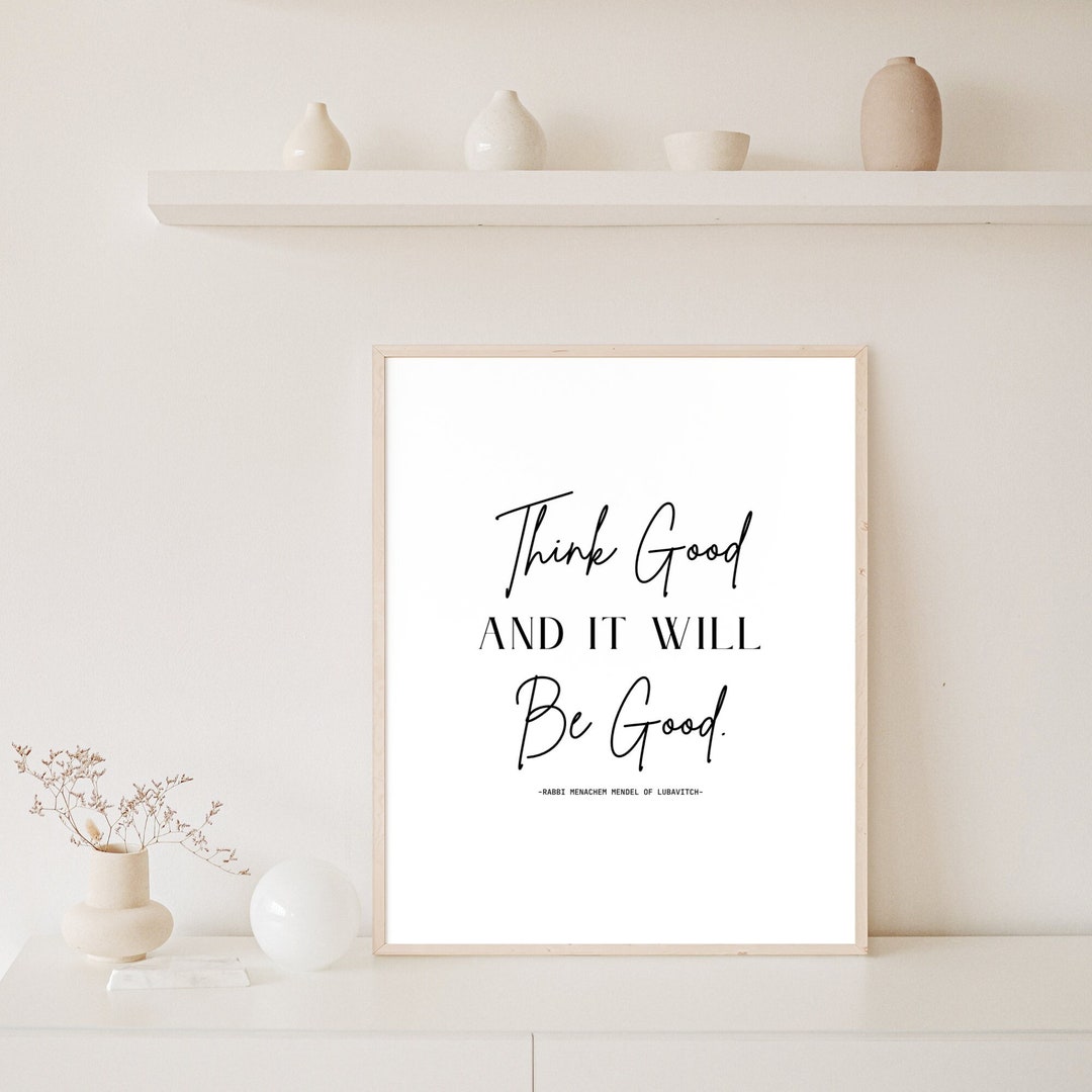 Think Good and It Will Be Good Wall Art: Jewish Art Print, Jewish Wall ...