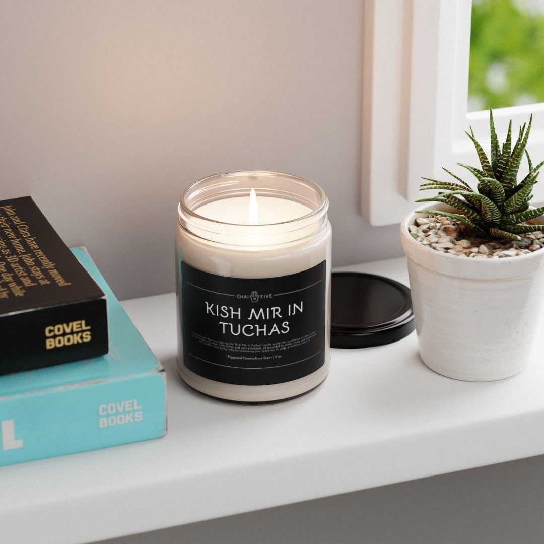Kiss My Tuchas Funny Jewish Candle – Hanukkah Gift, Jewish Home Decor ...