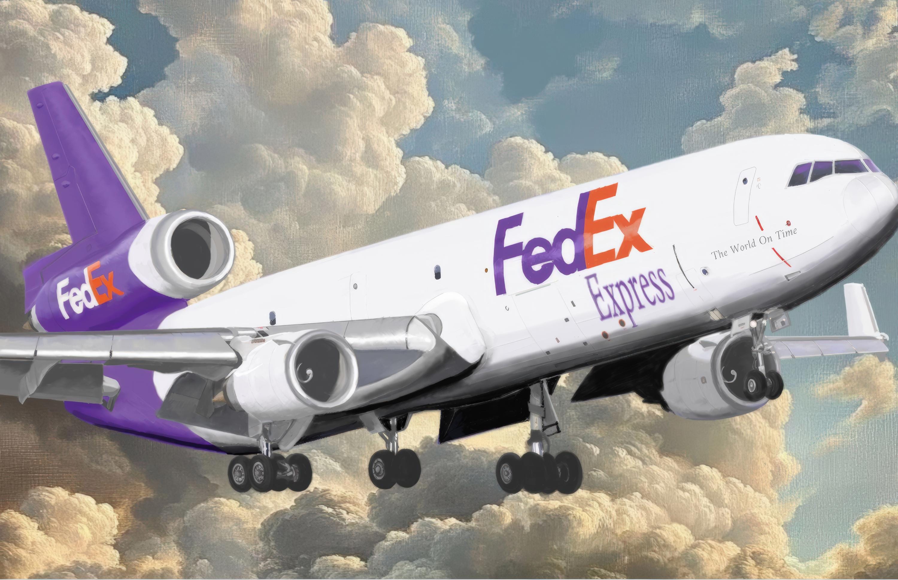 Fedex MD-11, Federal Express, Aviation, Digital Oil Painting - Etsy