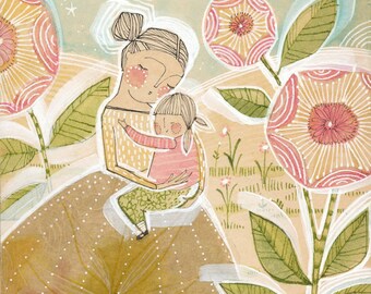 Mother daughter art | Etsy