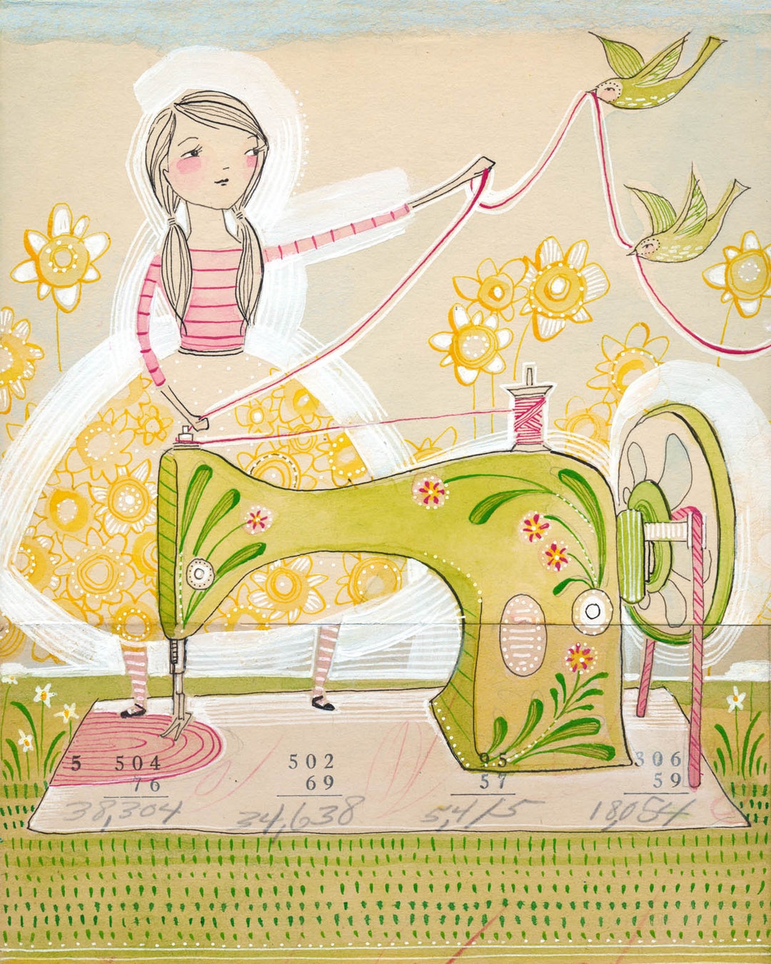 Sewing Machine Art Print: Gift for Quilters, Craft Room Decor - Etsy