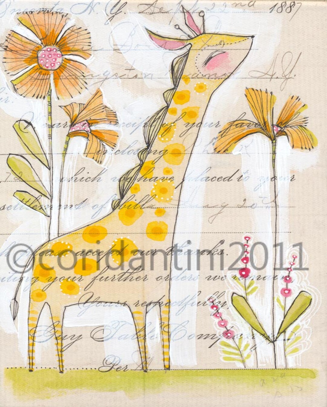 Giraffe Art Print - Giraffes - Giraffe Painting - Nursery Art - Giraffe ...