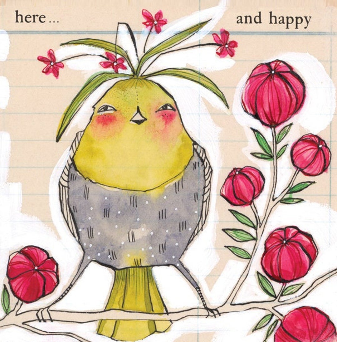 Cute Vinyl Bird Sticker With a Positive Message Here... and - Etsy