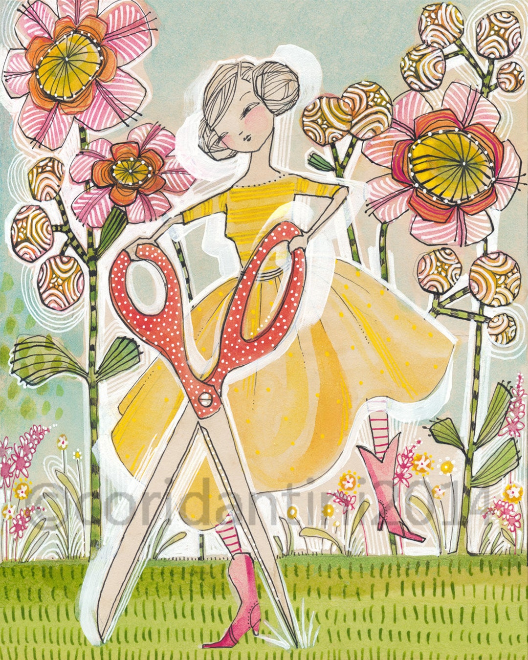 Scissor Dancer Print: Cori Dantini Watercolor Illustration (8x10) - Etsy