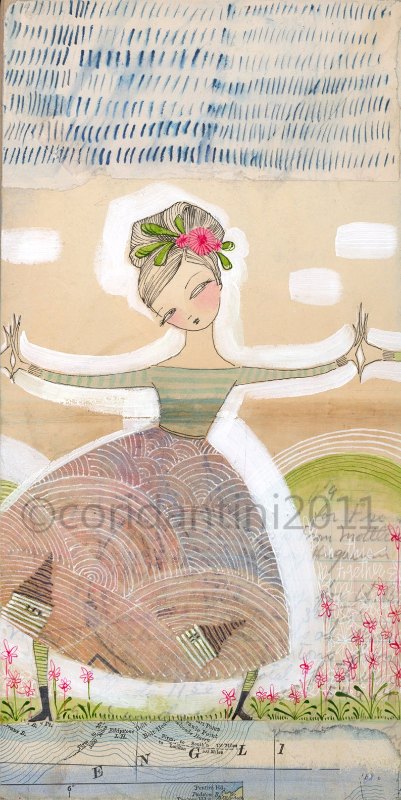 Community watercolor painting friendship unity 5 x 10 | Etsy