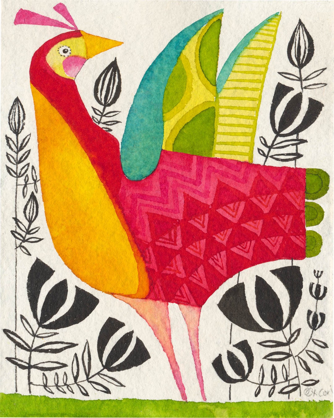 Cori Dantini Bird Watercolor Print: Mid-century Modern Art - Etsy