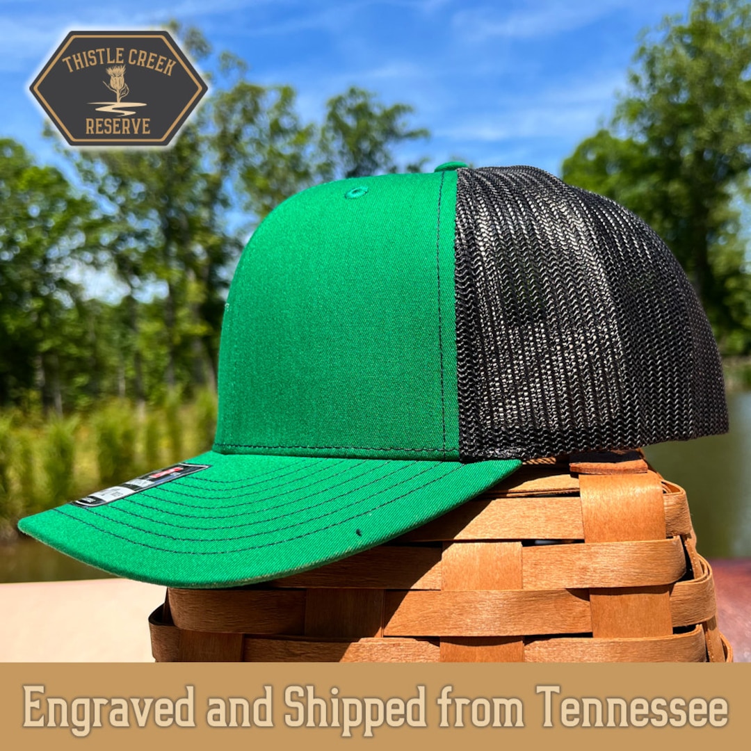 Kelly Green/black Custom Patch Hat, Business Logo Hat, Custom Leather ...