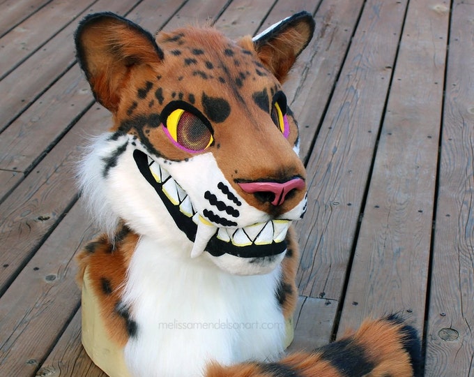 Sabertooth Leopard Partial Fursuit Costume - Head, Hands, Tail - Etsy