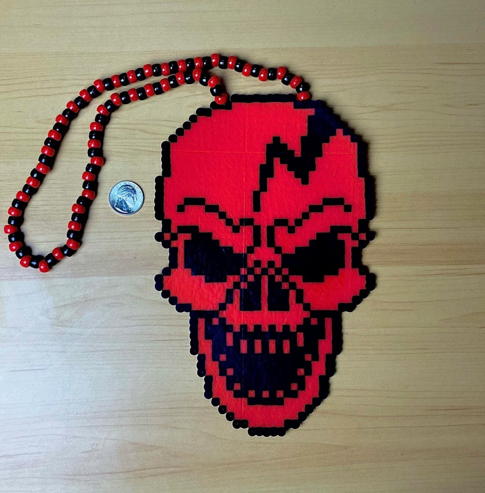Rave Skull Perler With Necklace - Etsy
