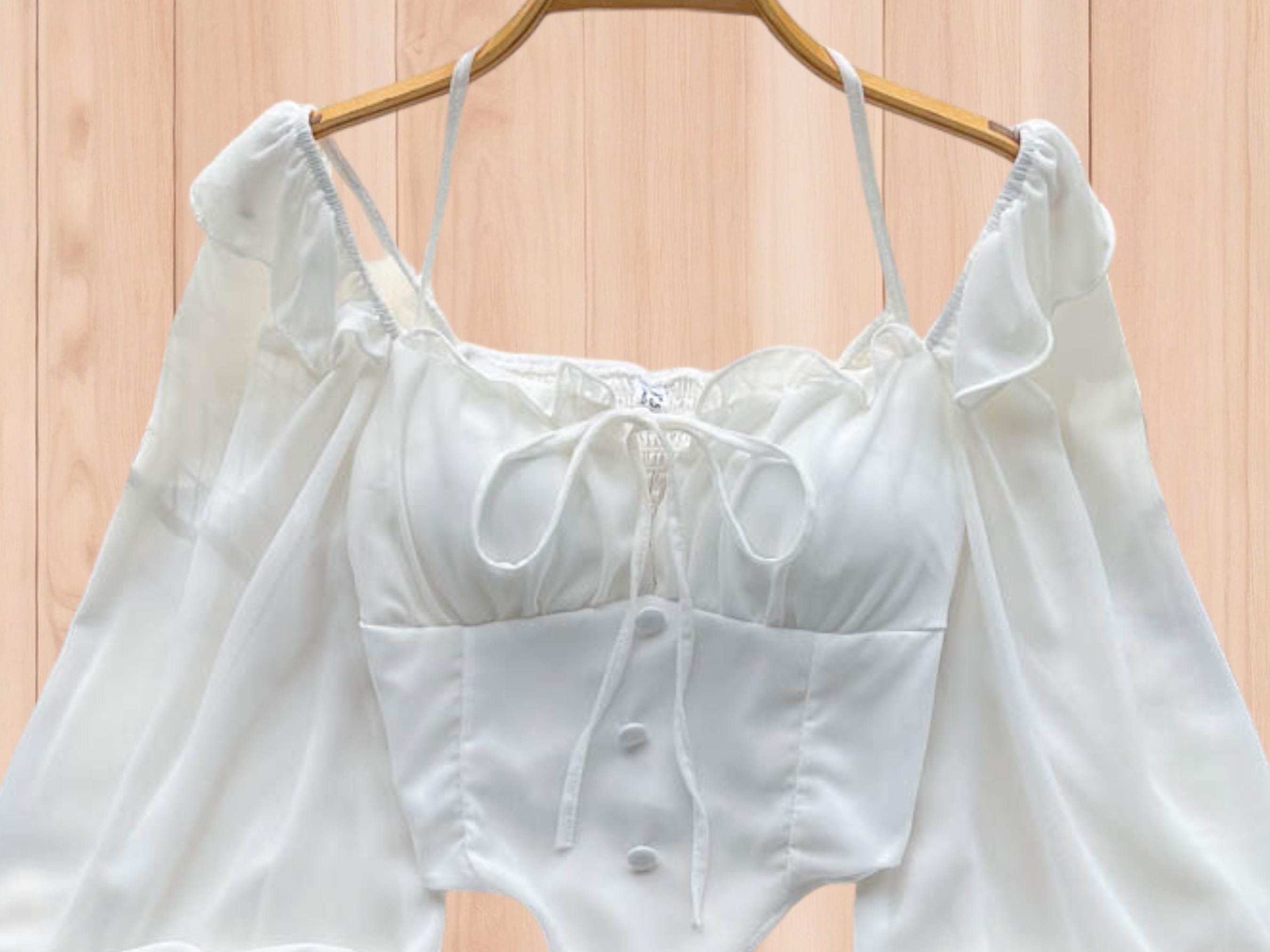 Ruffle Halter Cropped Top Flare Sleeve Tops Fitted Style Outwear ...