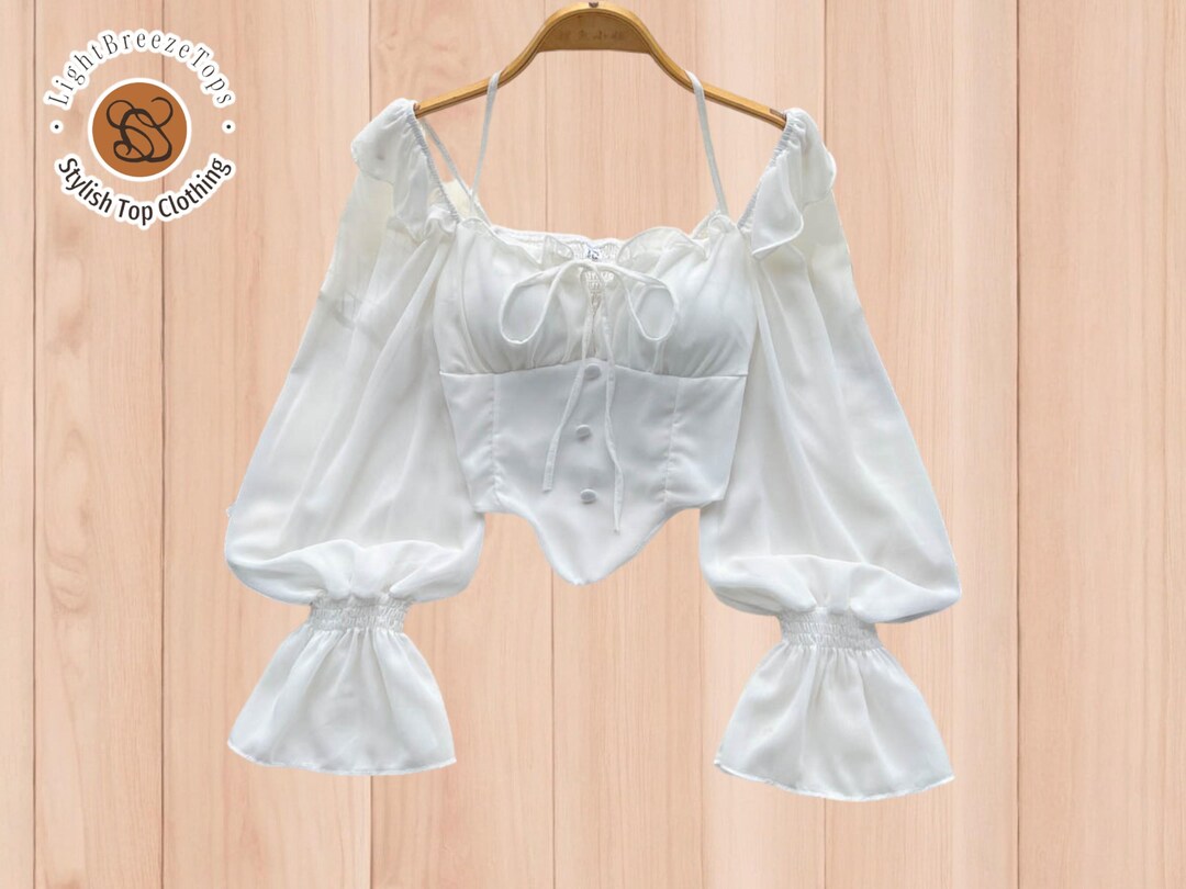 Ruffle Halter Cropped Top Flare Sleeve Tops Fitted Style Outwear ...