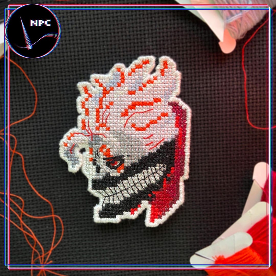 Dandadan Okarun Spirit Form Cross Stitch Patch Pattern & Instructions ...