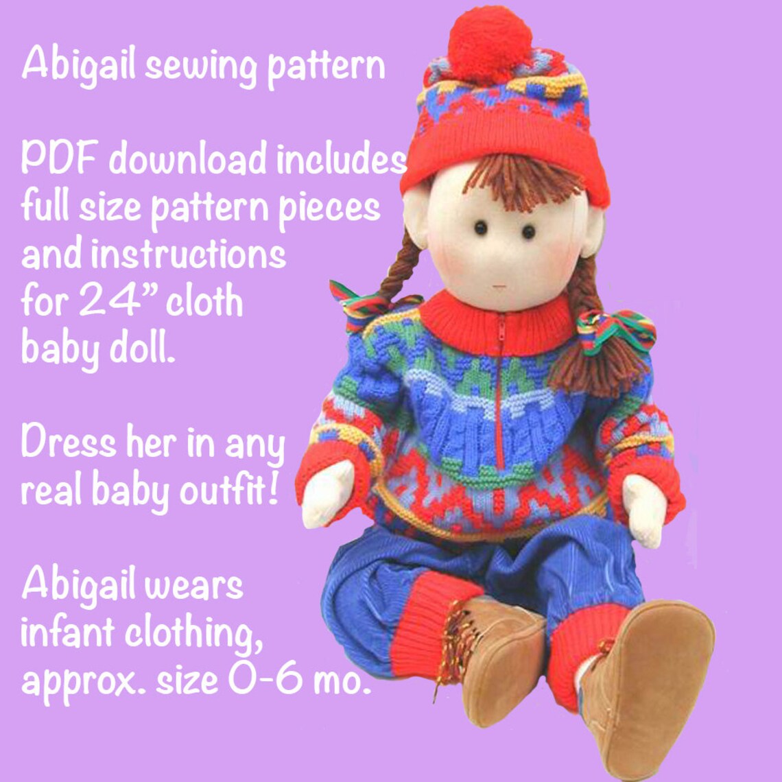 Life Size Doll Pattern - Toddler Doll Sewing PDF - 24 Inch Life Size ...