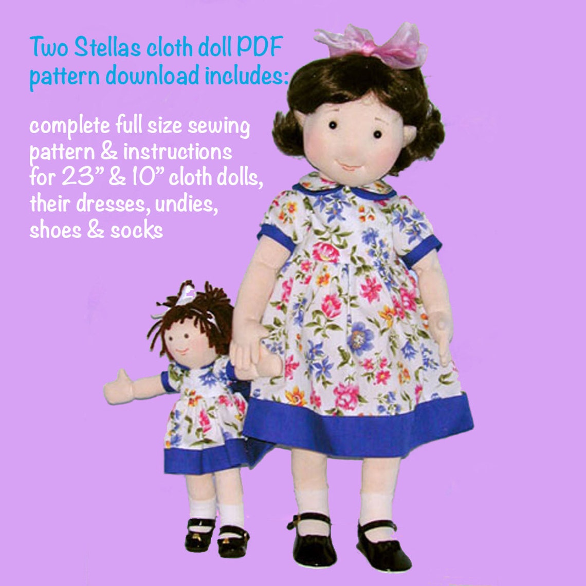 Doll Sewing Patterns Cloth Doll Epattern 23 Doll and | Etsy